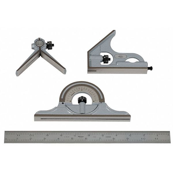 Mitutoyo Combination Square Set, 12 In, 4 Pc 180-906U | Zoro