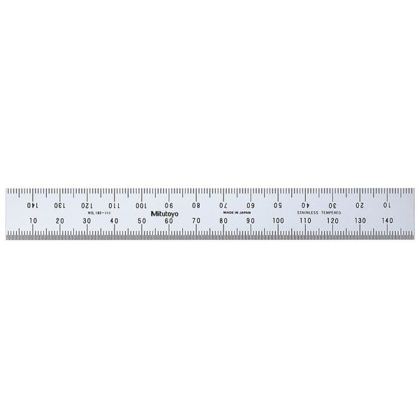 Mitutoyo Rigid Rule, SS, 150 x 19mm, 1mm, 0.5mm 182-111 | Zoro