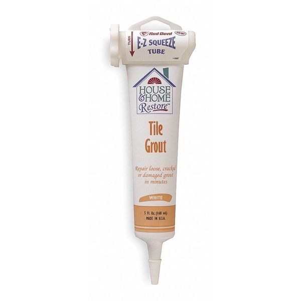 Red Devil Pre-Mixed Tile Grout Paste, 5 fl. oz., Tube, White 0438 | Zoro