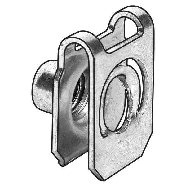 Zoro Select Spring Nut, U, M10-1.50, Steel, PK25, Thickness: 0.017 in ...