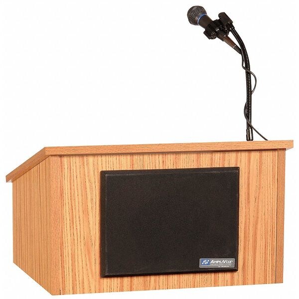 Amplivox Sound Systems Lectern, Table Top, Wireless, Medium Oak SW272 ...