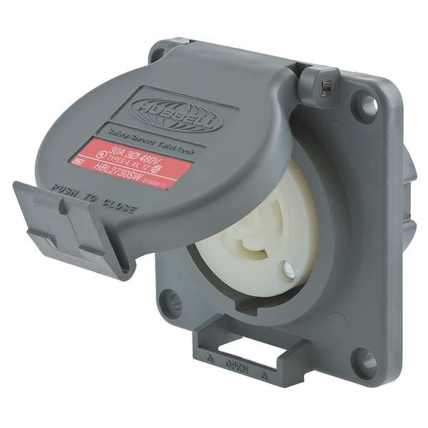 Hubbell 30A Watertight Twist-Lock Receptacle 3P 4W 480VAC HBL2730SW | Zoro