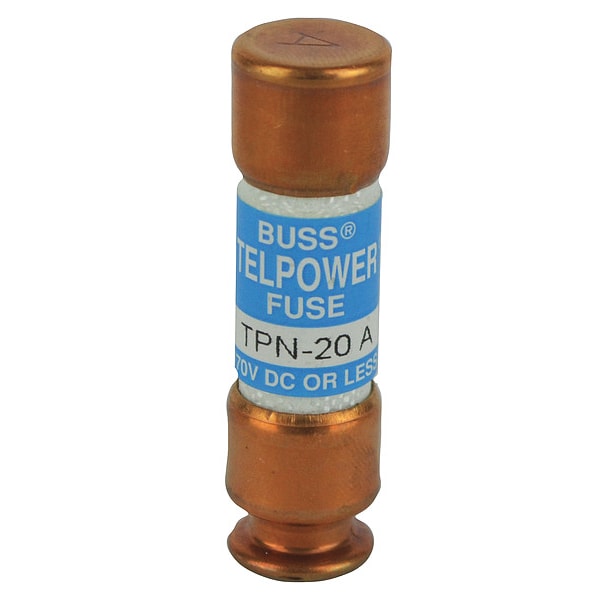 BUSSMANN 20A, Not Rated, Fast-Acting, Telecom Protection Fuse, TPN ...