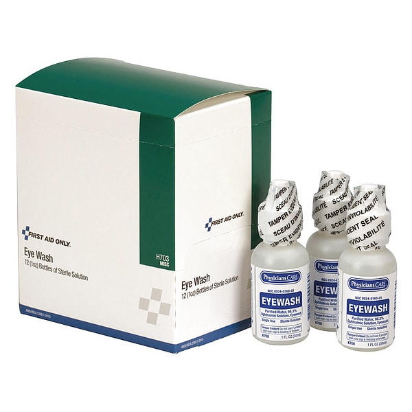 First Aid Only Personal Eye Wash Bottle, 1 oz., PK12 H703 | Zoro