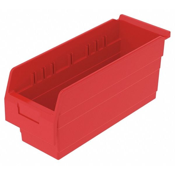 Akro-Mils Stack Bin, Industrial Grade Polymer, Red 30868RED | Zoro