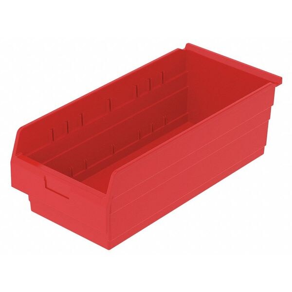 Akro-Mils Stack Bin, Industrial Grade Polymer, Red 30804RED | Zoro