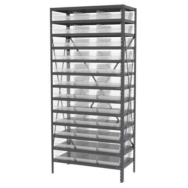 Akro-Mils Steel Bin Shelving, 36 in W x 79 in H x 18 in D, 13 Shelves ...