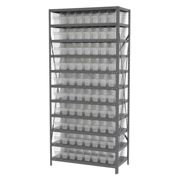 Akro-Mils Steel Bin Shelving, 36 in W x 79 in H x 18 in D, 11 Shelves ...