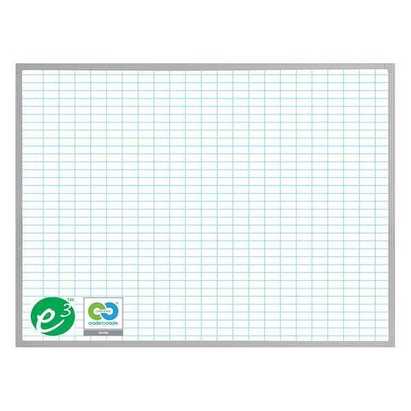 Magna Visual Grid Board, Porcelain, 36 in, 48 in, Aluminum Frame, White ...