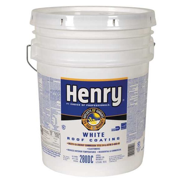 Henry Protective Roof Coating, 4.75 gal, Pail, White HE280DC073 | Zoro