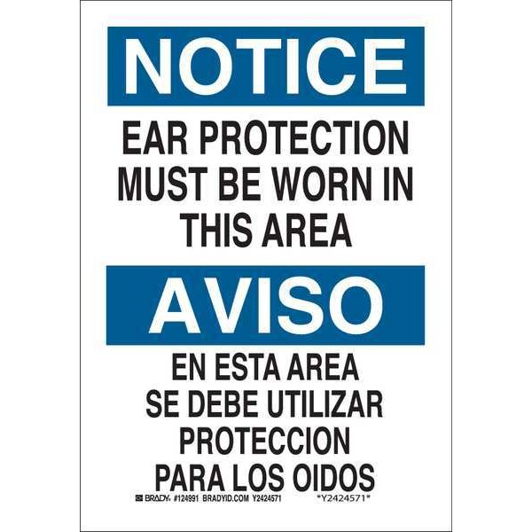 Brady Bilingual Safety Sign, 14" Height, 10" Width, Polyester ...