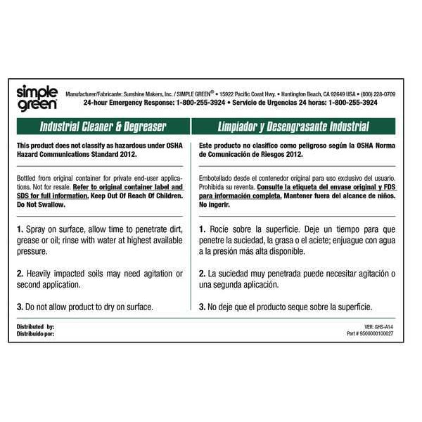 Simple Green Simple Green Secondary Labels, 10 PK (9510001000027) | Zoro