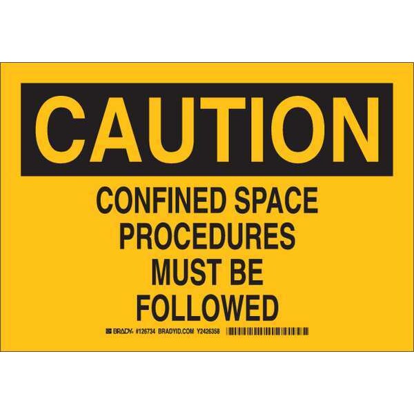 Brady Caution Sign, 10X14", Black/Yellow, 126735 126735 | Zoro