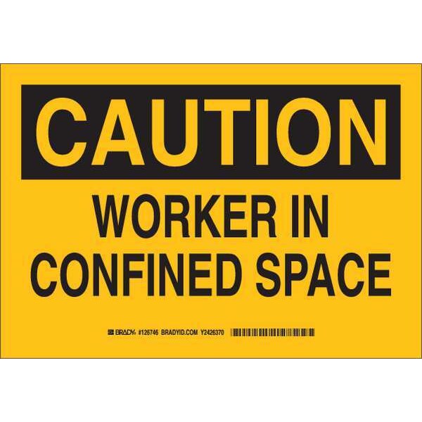 Brady Caution Sign, 7 in Height, 10 in Width, Plastic, Rectangle ...