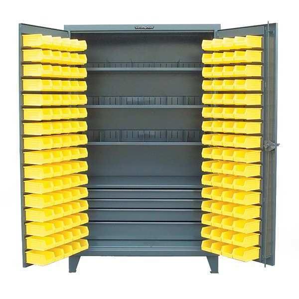 Strong Hold Super Duty Bin Cabinet, 48 in W, 78 in H, 30" D, 144 Bins ...