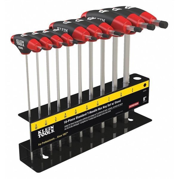 Klein Tools 10 Piece T-Shape Hex Key Set, JTH610E JTH610E | Zoro