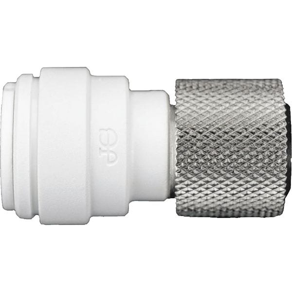 John Guest Push-Fit Adapter Fitting, 3/8 in Tube Size, Polypropylene ...