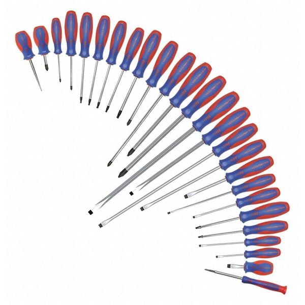 Westward Magnetized Tip Screwdriver Set, Phillips/Slotted/Square/Torx ...