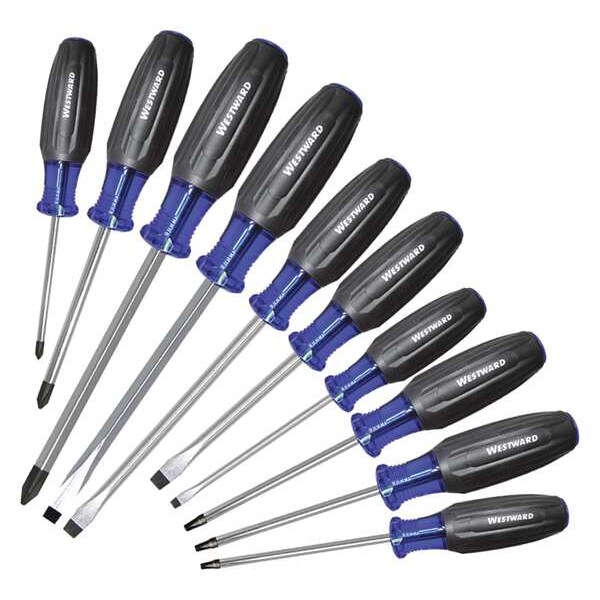 Westward Screwdriver Set, 10 pcs, Multicomponent 401L82 | Zoro