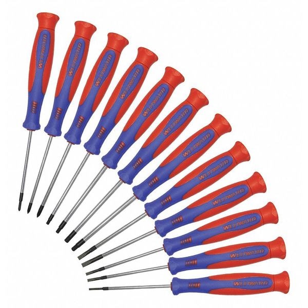 Westward Precision Screwdriver Set, 12 pcs, Round 401L47 | Zoro