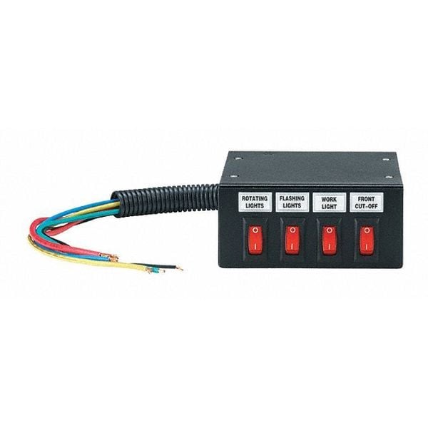 Federal Signal Switch Box, 12V, 4 Terminals, Lamp Cap. 20 SW200-B | Zoro