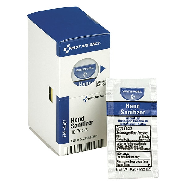 First Aid Only Hand Sanitizer Packets, Gel, 9.38 mL, Ethyl Alcohol ...