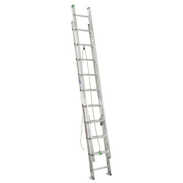 Werner 20 ft Aluminum Extension Ladder, 225 lb Load Capacity D1220-2 | Zoro