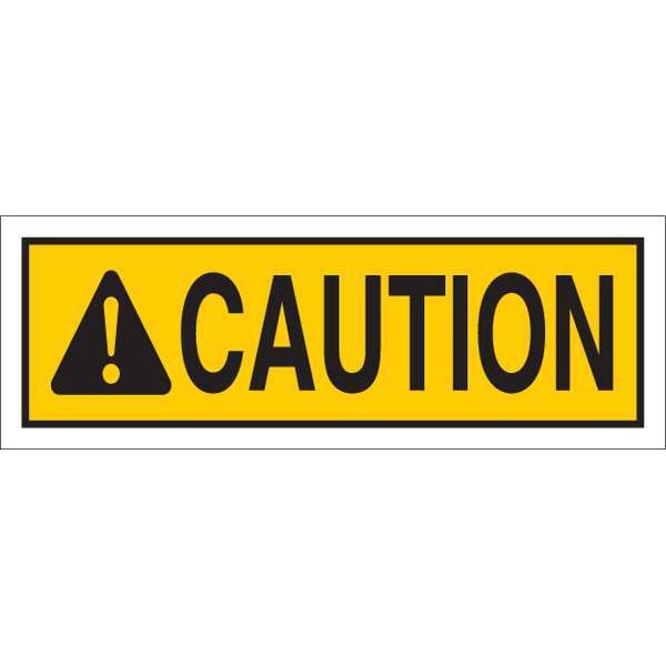 Brady Caution, Caution Blank Sign with ANSI Header Only, 10 in W x 3 1/ ...