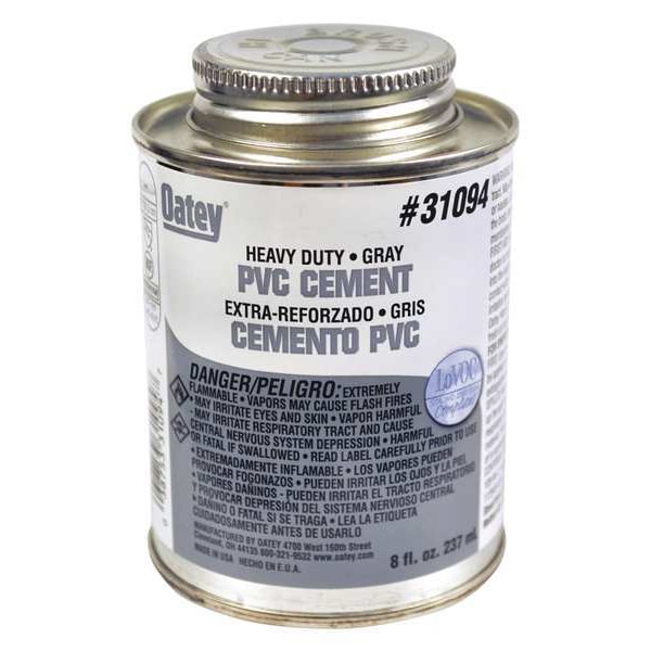 Oatey PVC Cement, 8 oz., Gray 31094 | Zoro