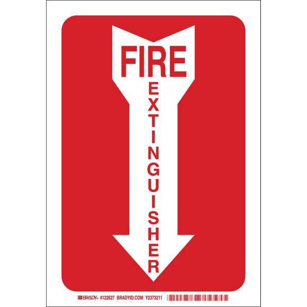 Brady Fire Extinguisher Sign, 10X7", Wht/Red 122775 | Zoro