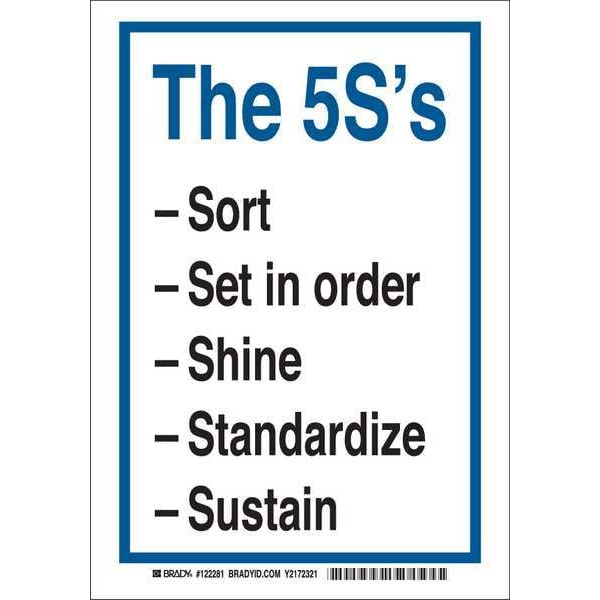 Brady The 5S'S, The 5S's Sort -Set In Order -Shine -Standardize ...