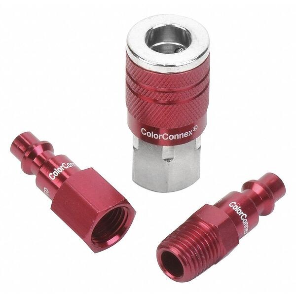 Colorconnex Quick Coupler/Plug Kit,Anodized,1/4 in. (A73452D) | Zoro