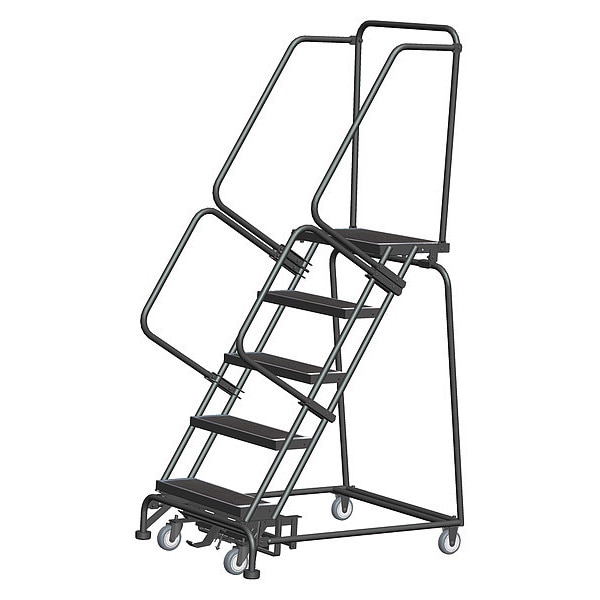 Ballymore 83 in H Steel Rolling Ladder, 5 Steps, 450 lb Load Capacity ...