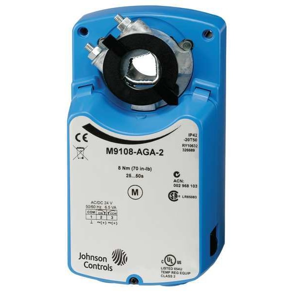 Johnson Controls Electric Actuator, 70 in.-lb.-4 to 122F M9108-GGA-2 | Zoro