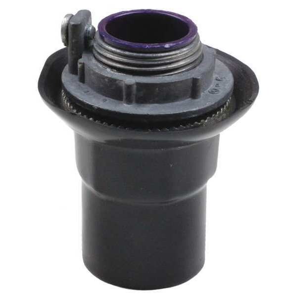 Calbond Conduit Fitting Grounding Hub, 1 in, PVC, Galvanized, Black ...