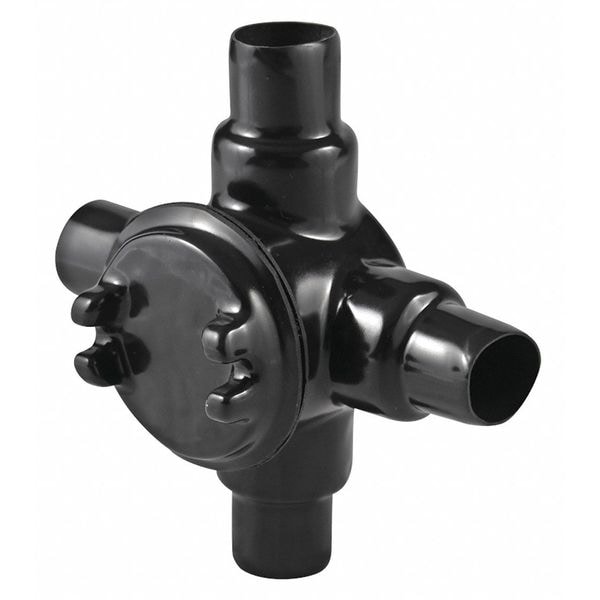 Calbond Conduit Box Junction Box, 2 in, PVC, PVC Coated, Black ...