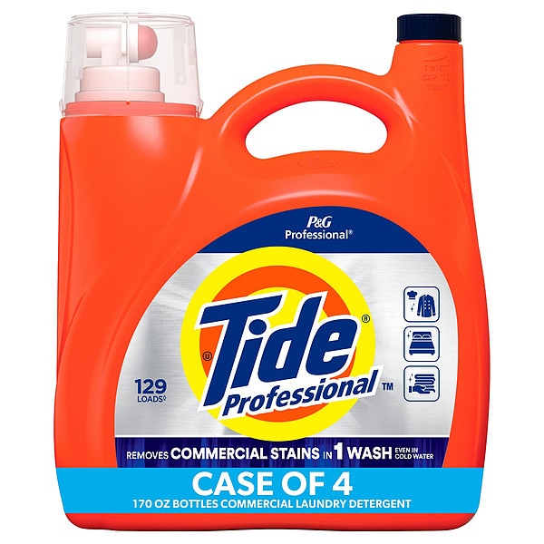 Tide Laundry Detergent, Liquid, 1.3 gal, 4 pk 14119 | Zoro