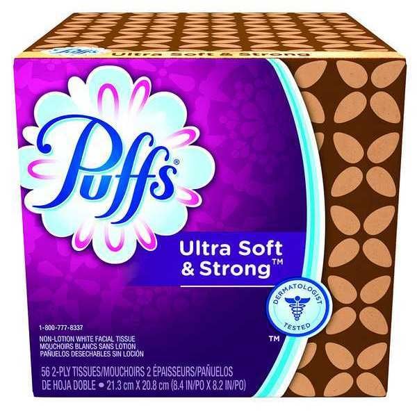 Puffs Ultra Soft 2 Ply Facial Tissue, 56 Sheets 35038 | Zoro