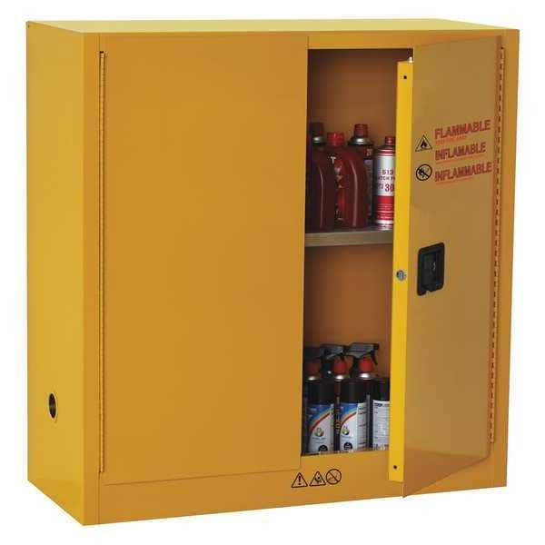 Condor Hazardous Material Storage Cabinet, 30 gal, 1 Shelves, Steel, 43 ...