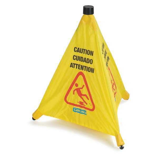 Carlisle Foodservice Pop-Up Caution Cone, 20in, Yellow, PK12 3694204 | Zoro