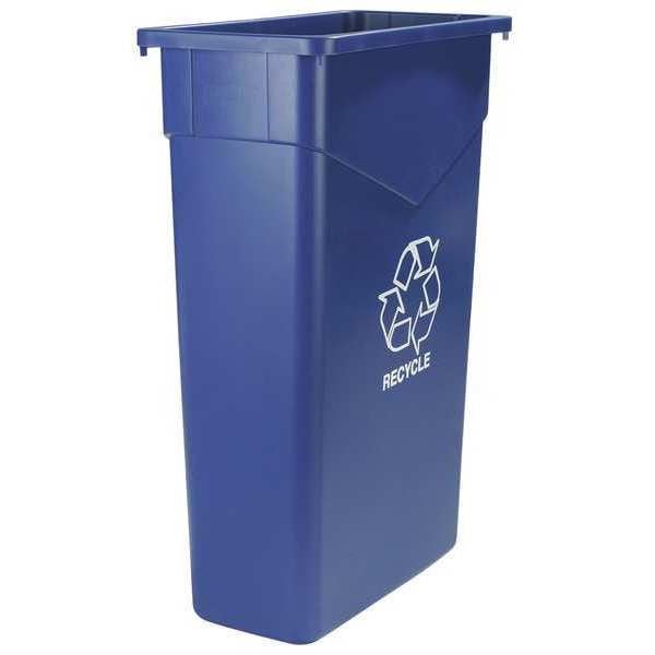 Carlisle Foodservice 23 gal Rectangular Recycling Bin, Open Top, Satin ...