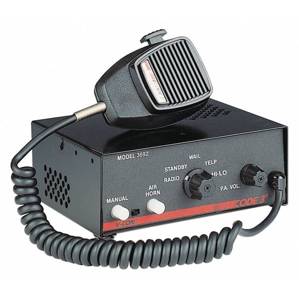 Code 3 Electronic Siren, 200W, 6.5" D, 2.7" H 3692S | Zoro
