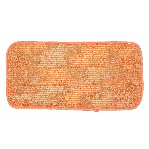 Hospeco Flat Mop Pad, Hook-and-Loop Connection, Orange, Microfiber ...