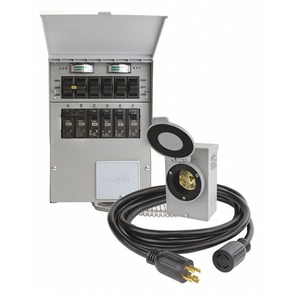 Reliance Controls Manual Transfer Switch, 125/250V, 30A 306CRK | Zoro