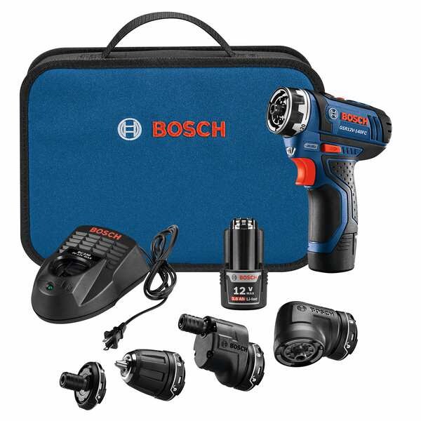 Bosch 1/4 in, 12V DC Cordless Drill, Battery Included GSR12V-140FCB22 ...