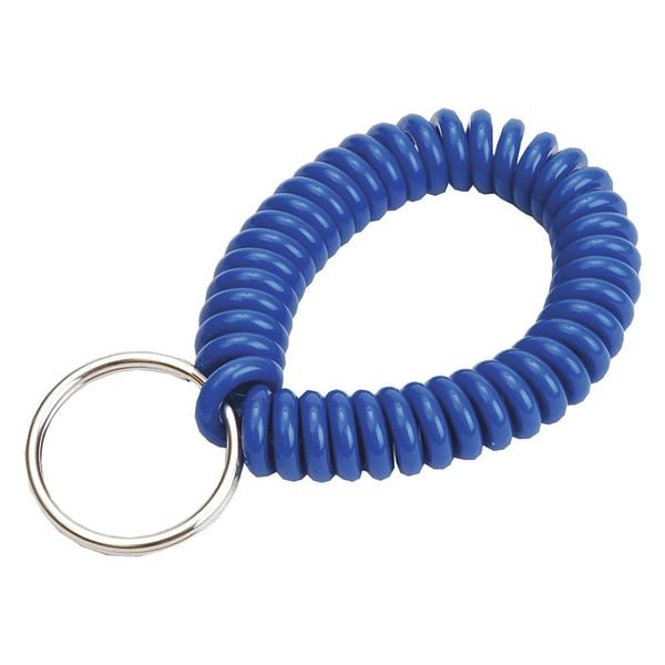 Lucky Line Wrist Coil Key Ring, Blue, Single Color, 10 PK 41035 | Zoro