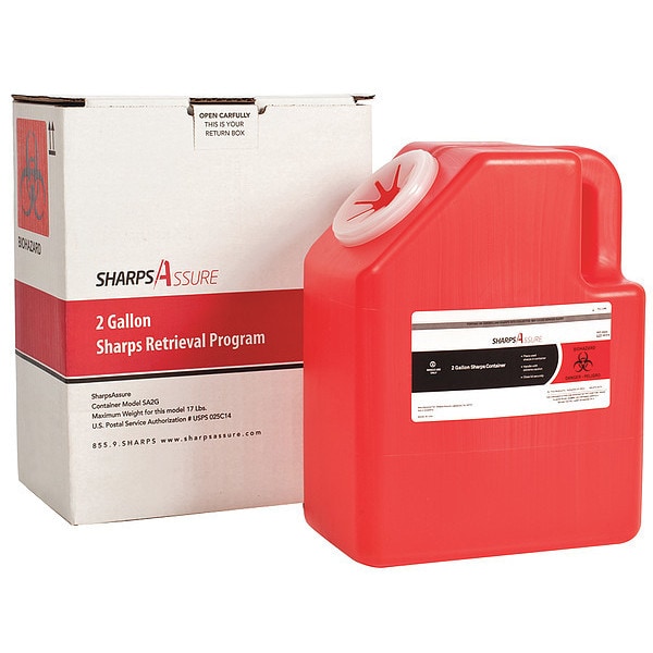Sharps Assure Sharps Container, 28 gal., Red, Snap Lid SA2G | Zoro