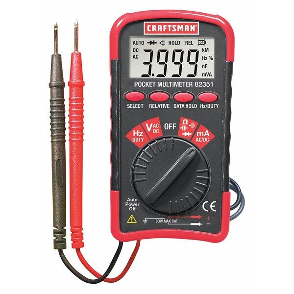 Craftsman Mini Pocket Autoranging Multimeter 34-82351 | Zoro