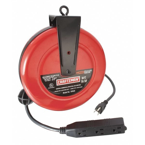 Craftsman Retractable Cord Reel, 30ft 34-83928 | Zoro