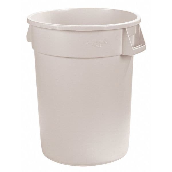 Carlisle Foodservice 55 gal. Round Trash Can, White, HDPE 34105502 | Zoro